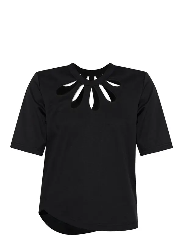 Comme Des Garçons Top With Decorative Cut-outs - Black
