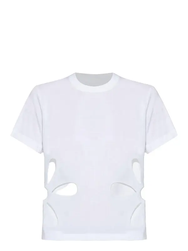 Comme Des Garçons Top With Decorative Cut-outs - White