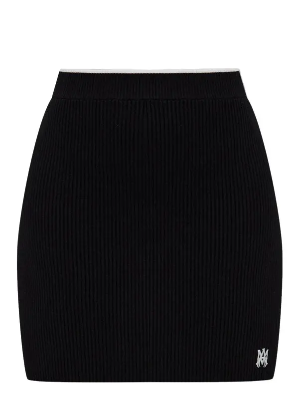 Amiri Ribbed Mini Skirt - Black