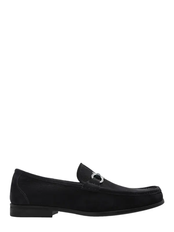 FERRAGAMO Grandioso Suede Loafers - Navy Blue