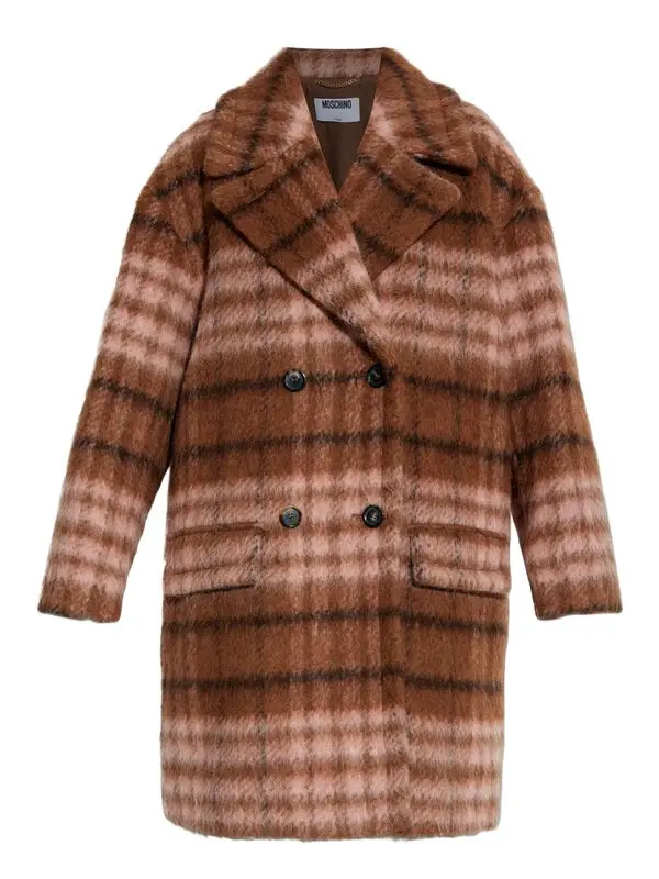 Moschino Plaid Coat - Brown