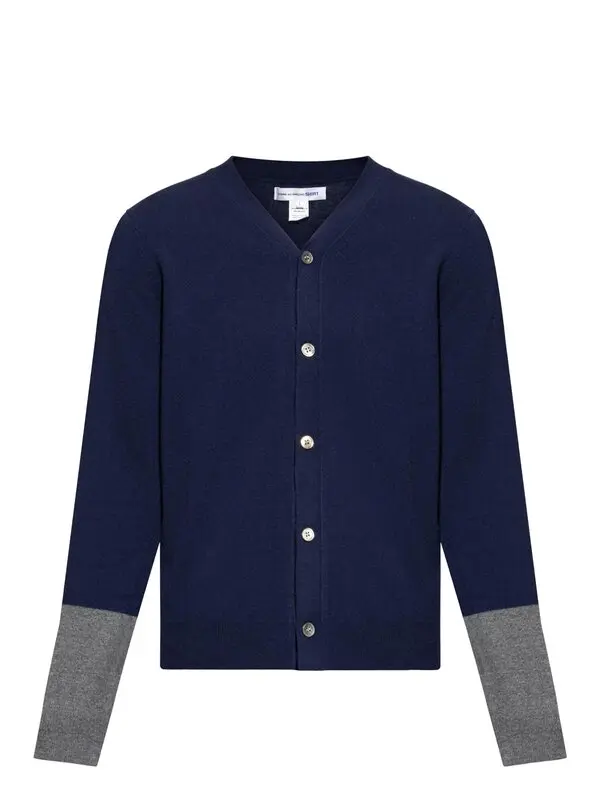 Comme Des Garçons Wool Cardigan - Navy Blue