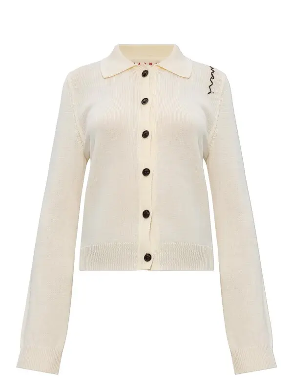 Marni Logo Cardigan - Cream
