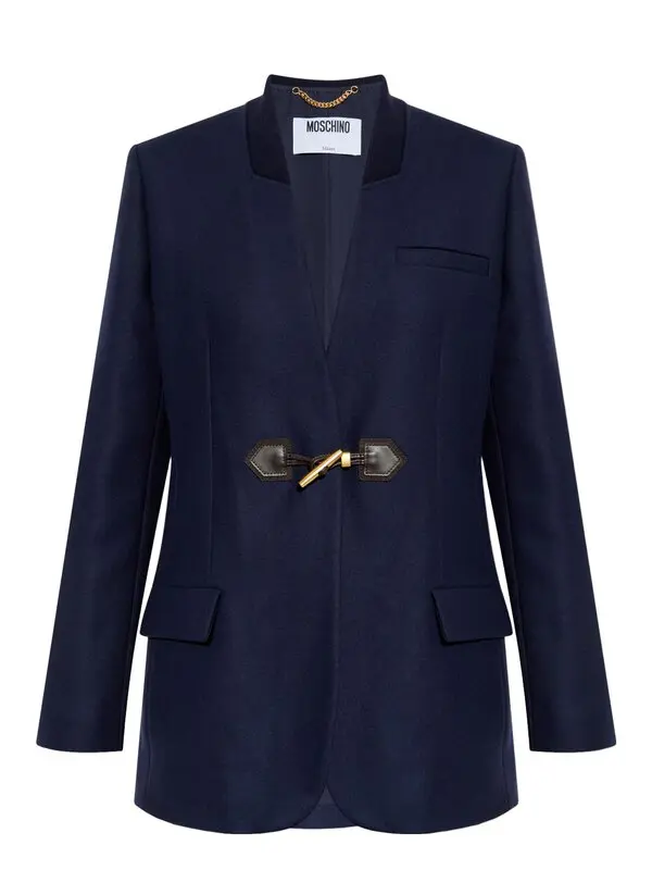 Moschino Wool And Cashmere Blend Blazer - Navy Blue