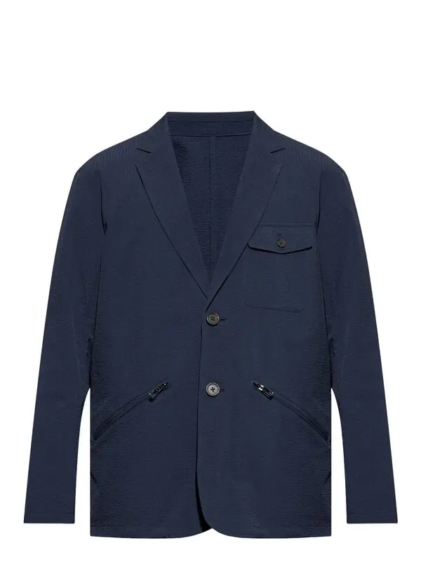 Emporio Armani Blazer With Open Lapels - Navy Blue