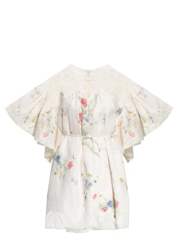 Zimmermann Floral Lace Oversized Dress - Cream