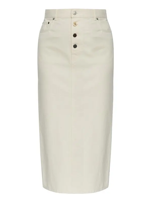 Moschino Denim Midi Skirt - Cream