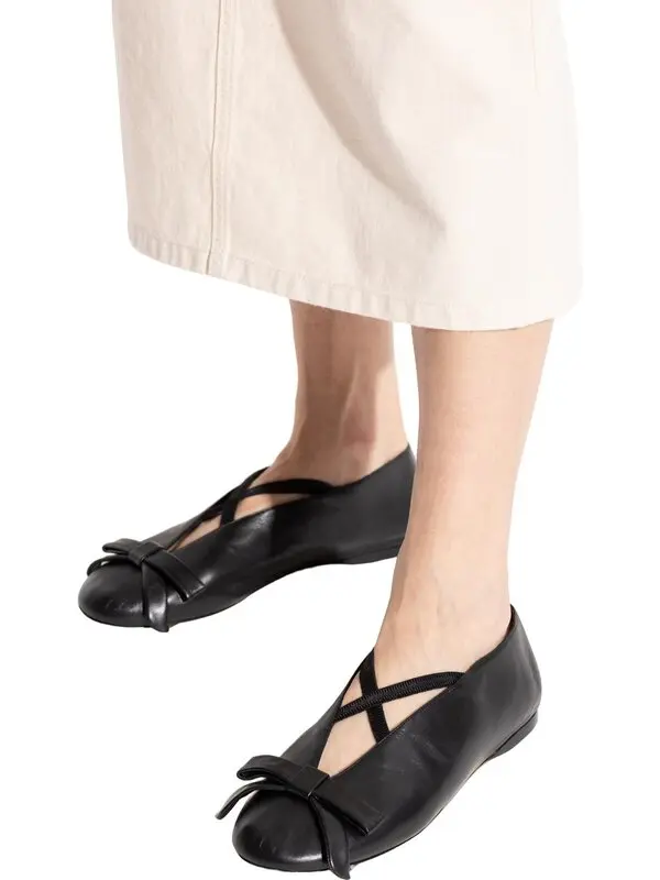 Moschino Leather Ballet Flats - Black