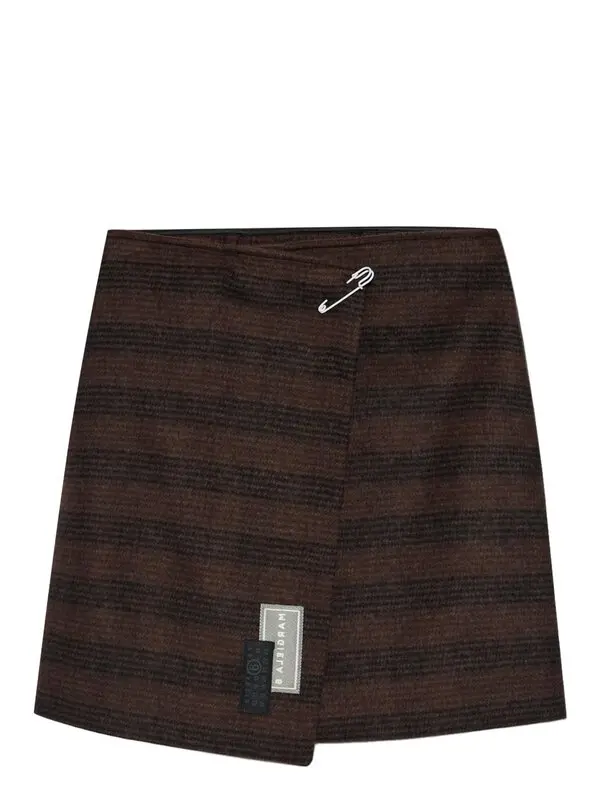 MAISON MARGIELA Plaid Mini Skirt - Brown