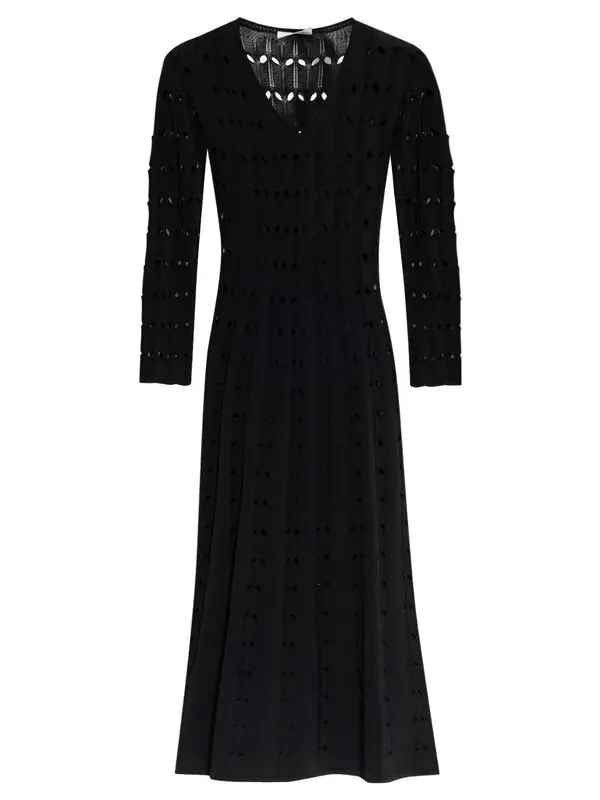 Zimmermann Geometric Openwork Long-sleeved Dress - Black