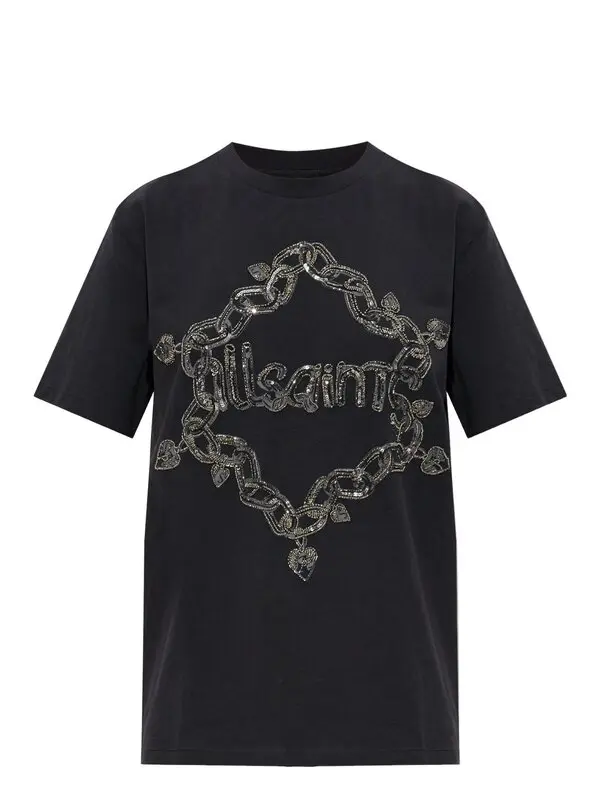 ALLSAINTS Drip Embellished T-shirt - Black