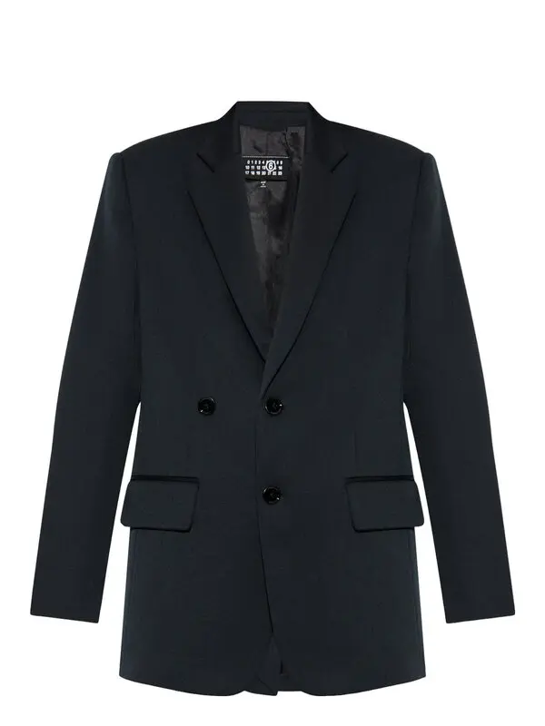 MAISON MARGIELA Wool Trimmed Blazer - Black
