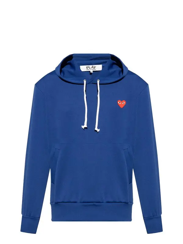 Play Comme Des Garcon Logo Hoodie - Navy Blue
