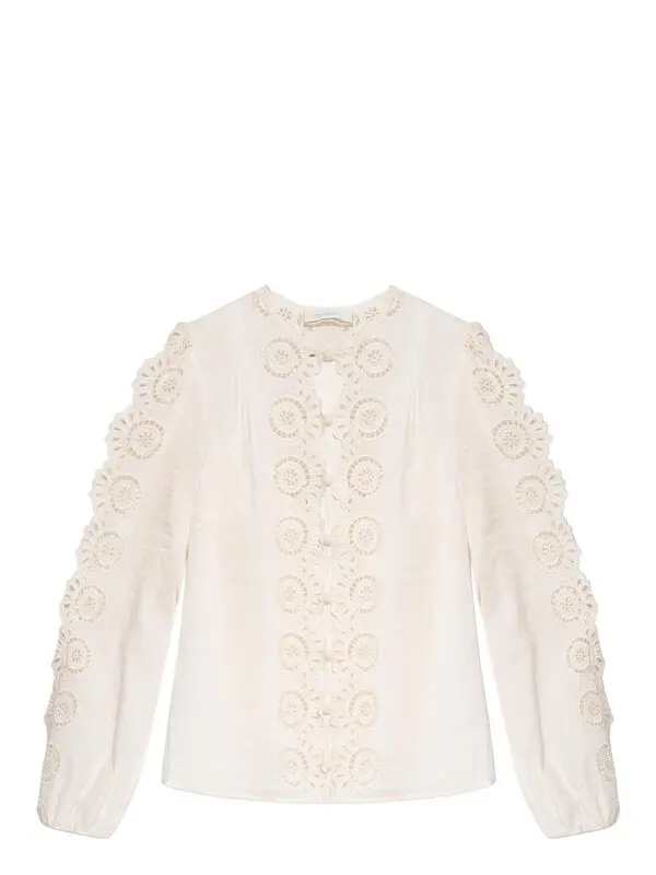 Zimmermann Embroidered Cotton Shirt - Cream