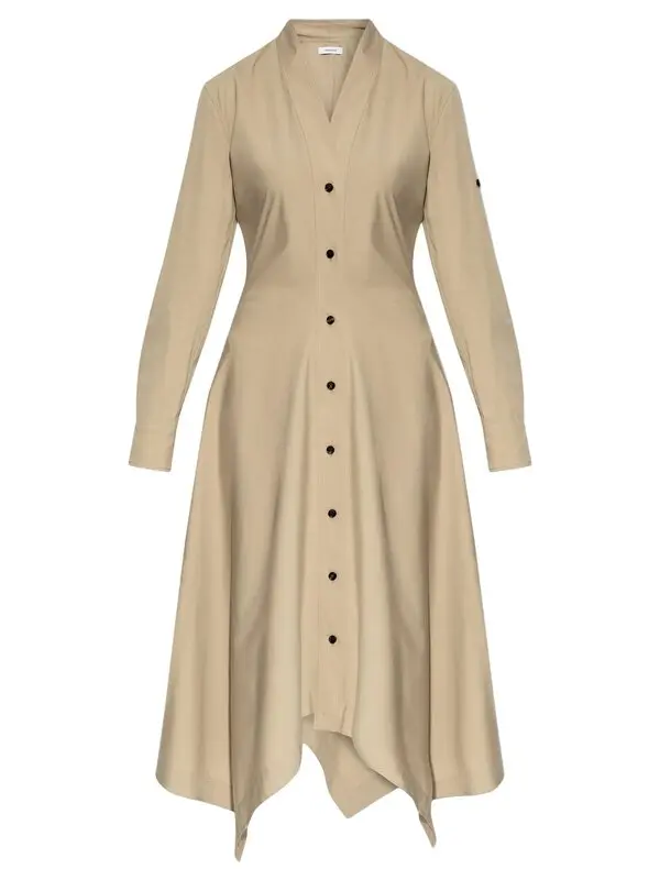 FERRAGAMO Waist-fitted Dress With Pockets - Beige