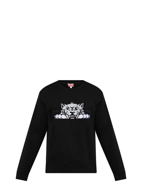 Kenzo Sweatshirt With Signature Tiger Head - Black