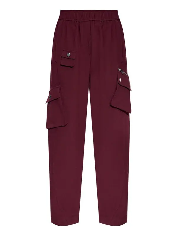 GANNI Cargo Trousers - Burgundy
