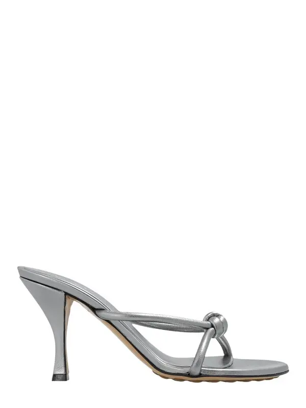 Bottega Veneta Blink Heeled Mules - Silver