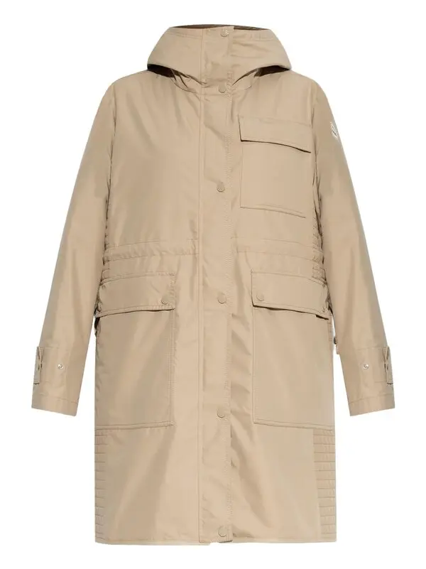 Moncler Coat With Down Vest - Beige