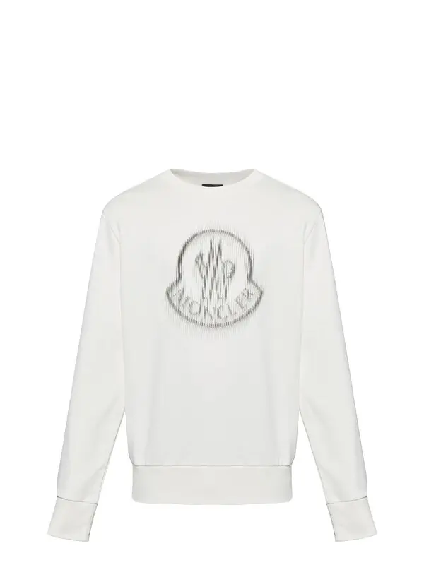 Moncler Logo Cotton Sweatshirt - Cream