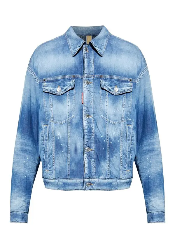 Dsquared2 Cropped Denim Jacket - Blue