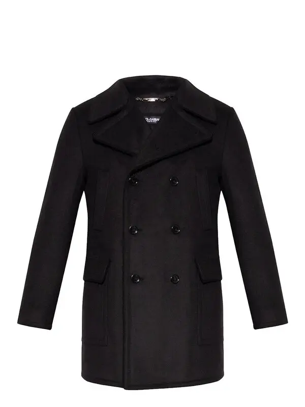 Dolce & Gabbana Double-breasted Wool Coat - Black