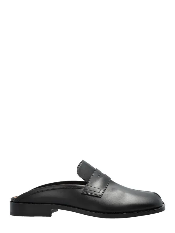MAISON MARGIELA Tabi Cutout Leather Slides - Black