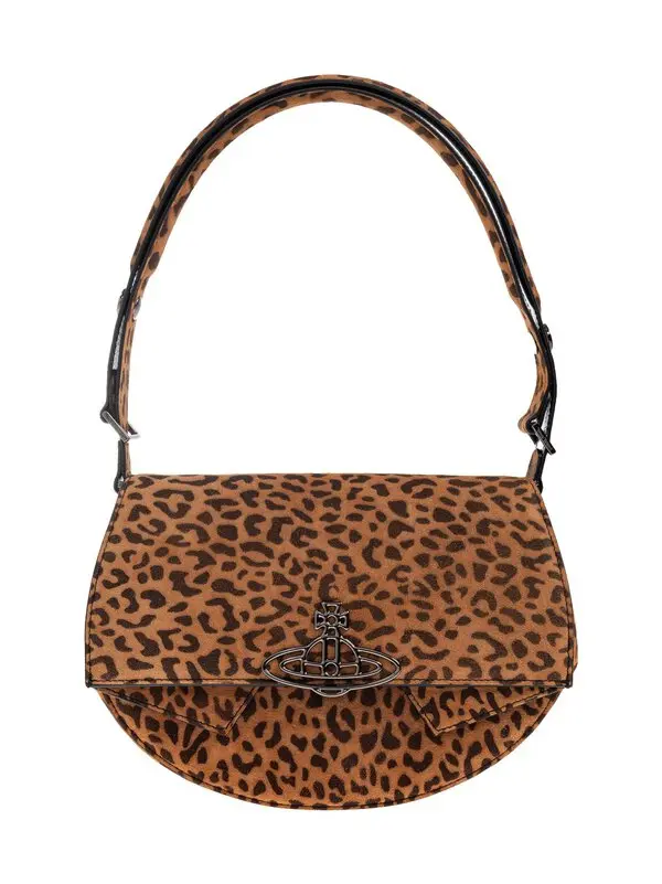 VIVIENNE WESTWOOD Sadie Leopard Print Shoulder Bag - Brown