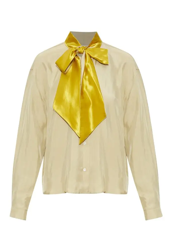 Marni Shirt With Decorative Bow - Green