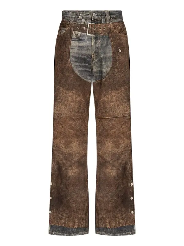 Acne Studios Printed Bootcut Trousers - Brown