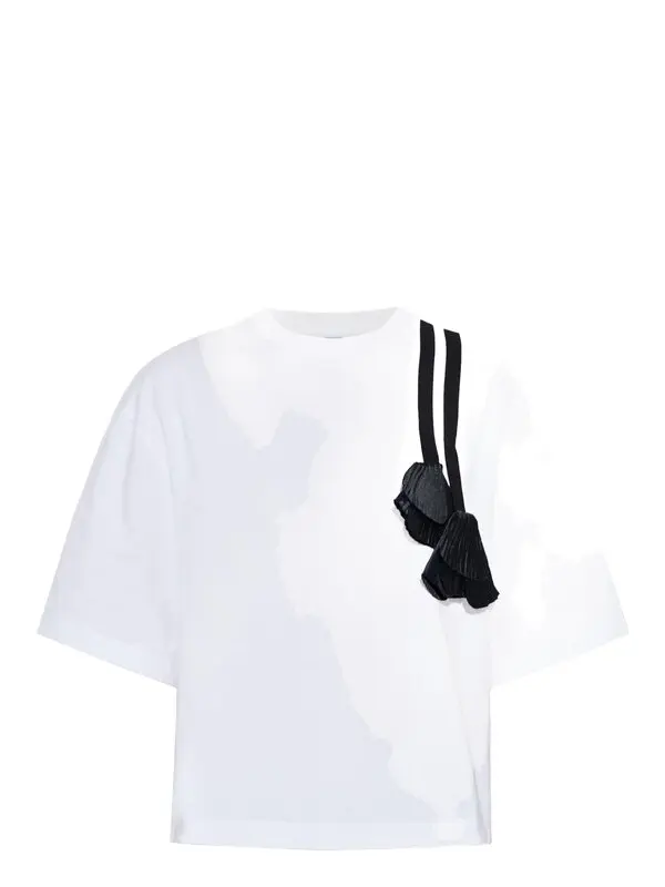 FERRAGAMO Loose-fit T-shirt With Applique - White