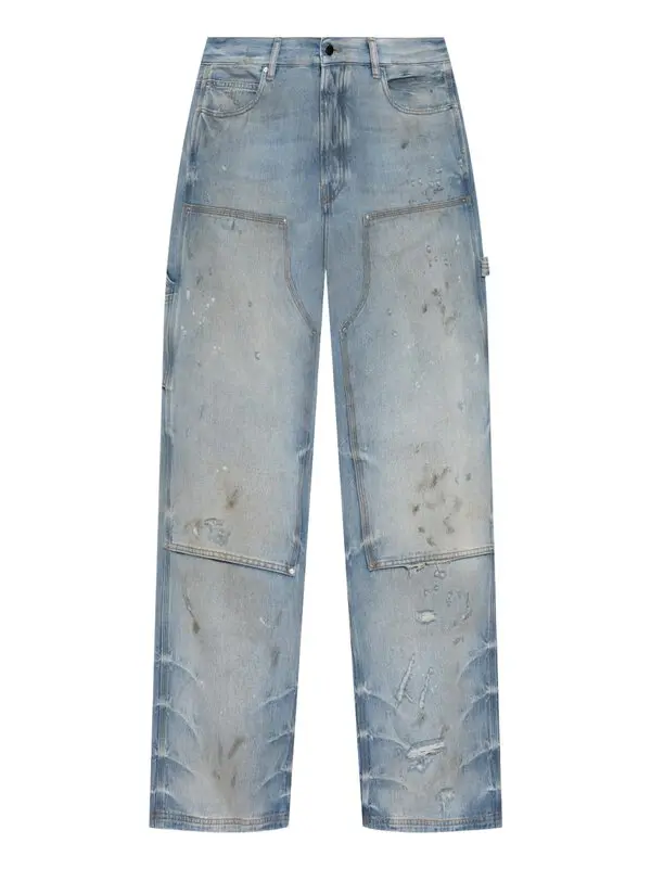 Amiri Distressed Bootcut Jeans - Blue