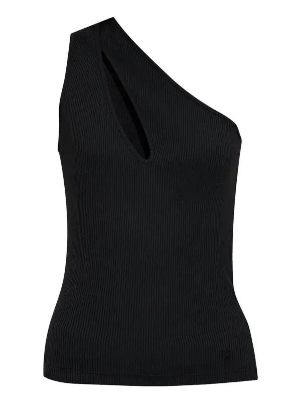 Amiri Asymmetrical Top With Cut-out Detail - Black