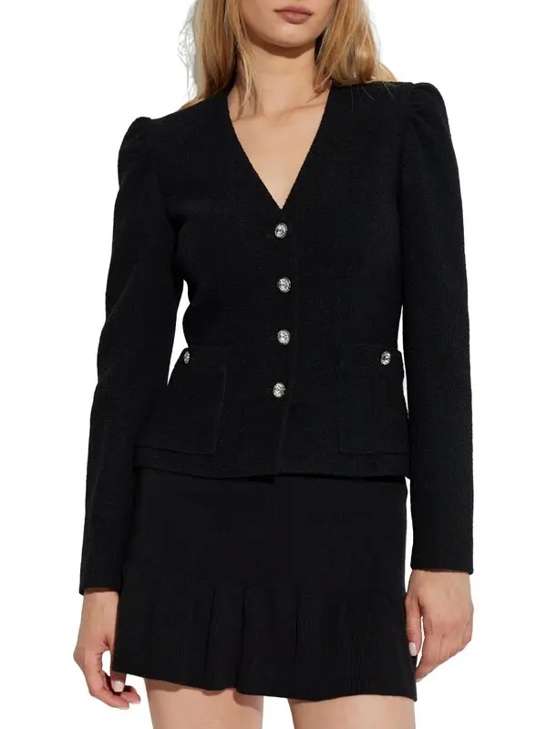 Alessandra Rich Blazer With Shimmering Buttons - Black