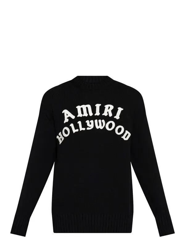 Amiri Hollywood Logo Cotton Sweater - Black