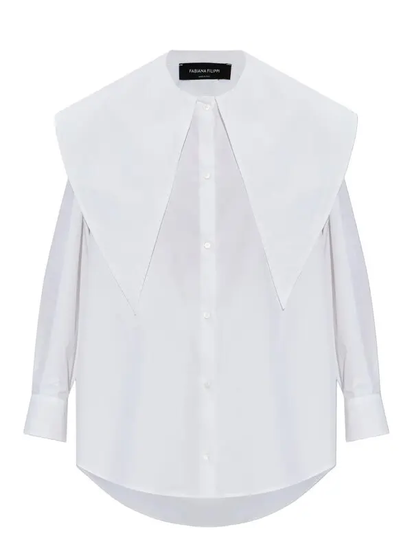 Fabiana Filippi Shirt With Decorative Collar - White