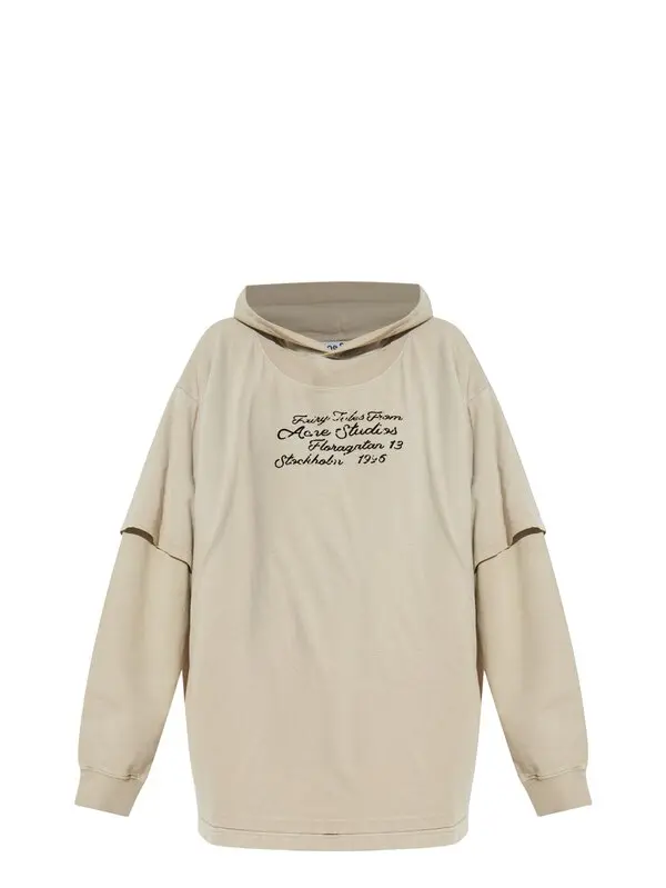 Acne Studios Organic Cotton Oversized Hoodie - Beige