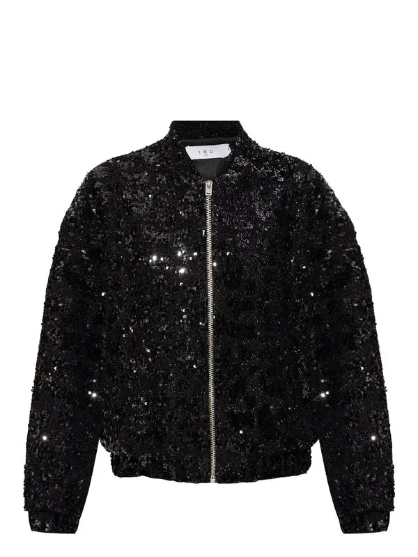 IRO PARIS Sequin Bomber Jacket - Black