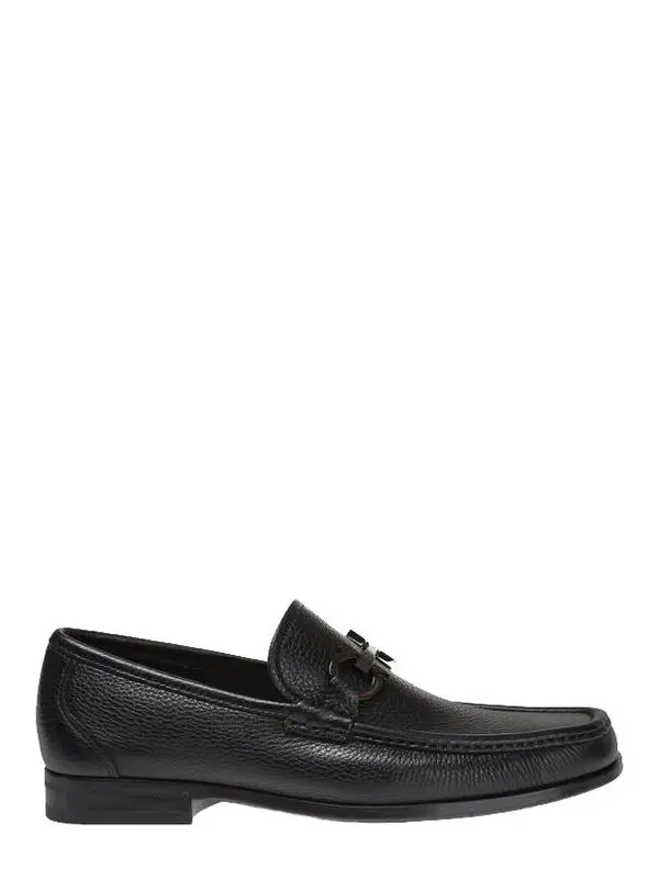 FERRAGAMO Leather Loafers - Black