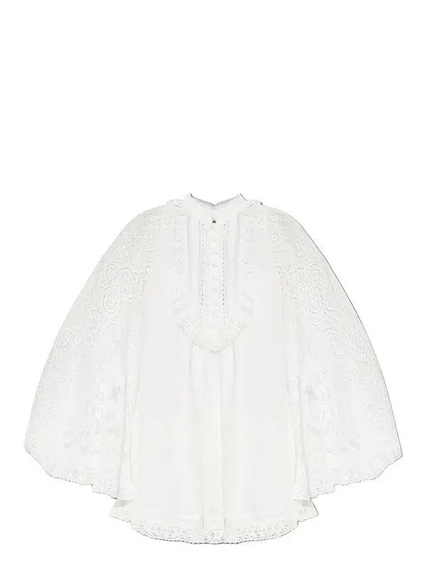 Zimmermann Lace Sleeve Top - White