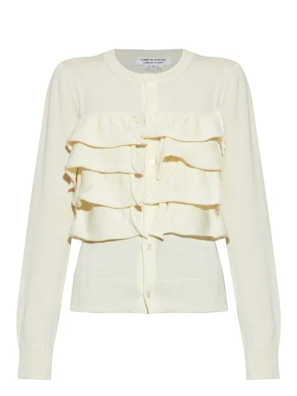 CDG BY COMME DES GARÇONS Ruffled Cardigan - Cream