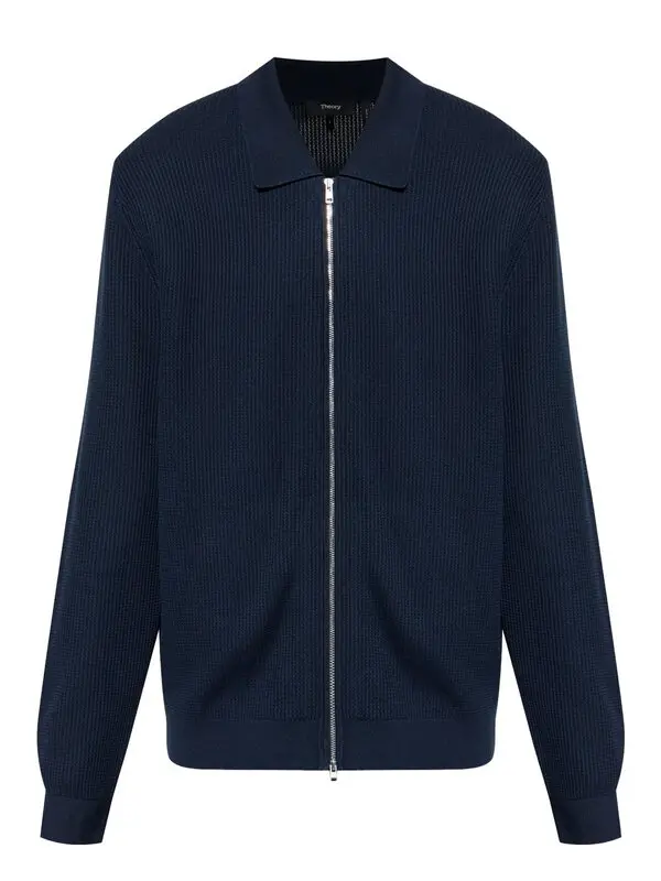 Theory Cotton Cardigan - Navy Blue