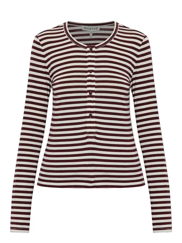 Munthe Levoma Long-sleeve Knit Top - Burgundy