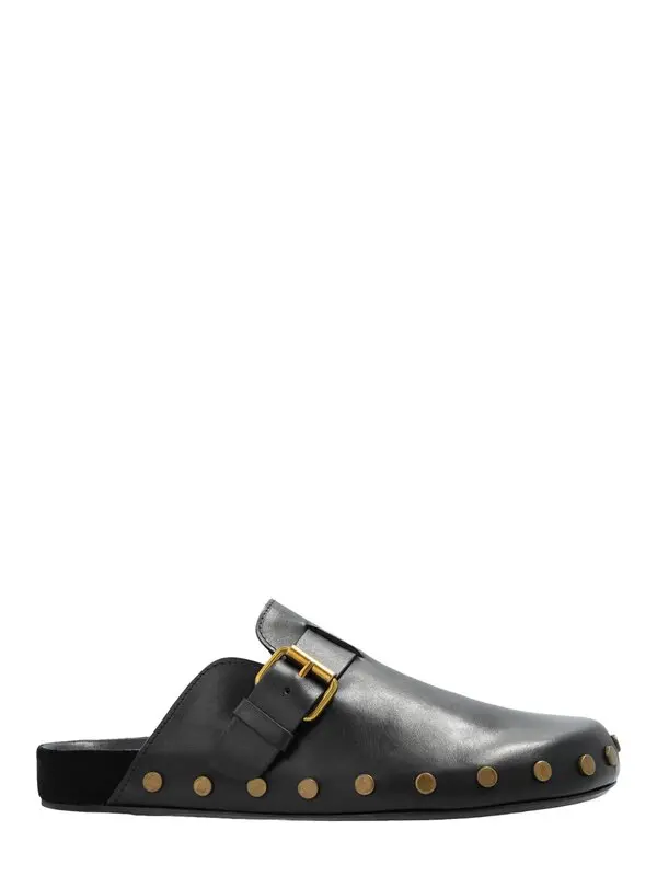 Isabel Marant Mirvin Leather Slides - Black