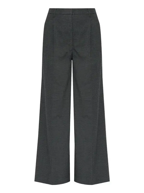 Munthe Lupon Houndstooth Wide-leg Trousers - Grey
