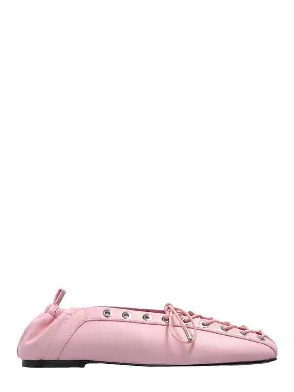 GANNI Ballet Flats With Decorative Lacing - Pink