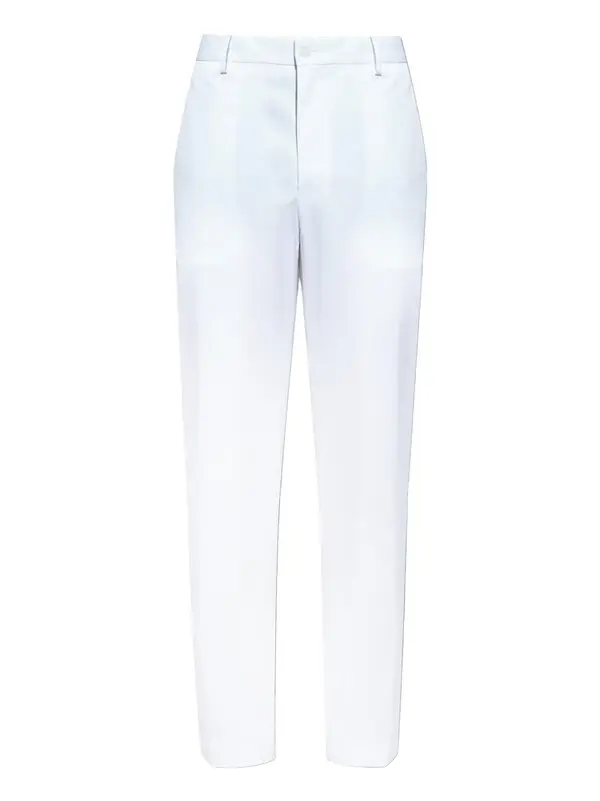 Dolce & Gabbana Cotton Trousers With Embroidered Logo - White