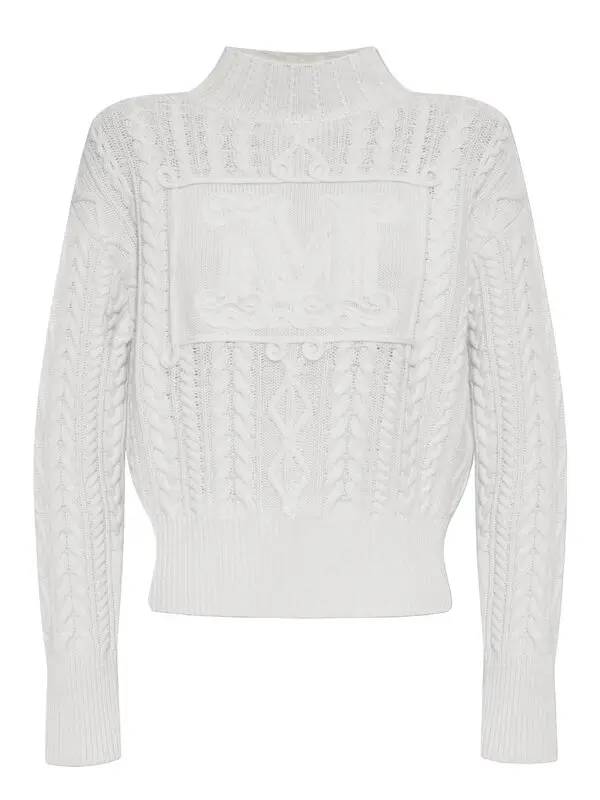 Max Mara Miranda Cable-knit Wool-cashmere Sweater - White