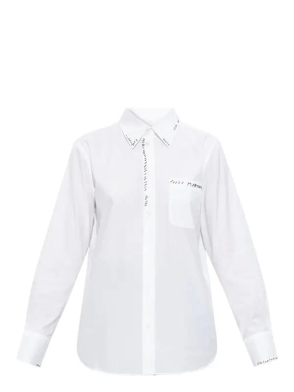 Marni Logo Cotton Shirt - White