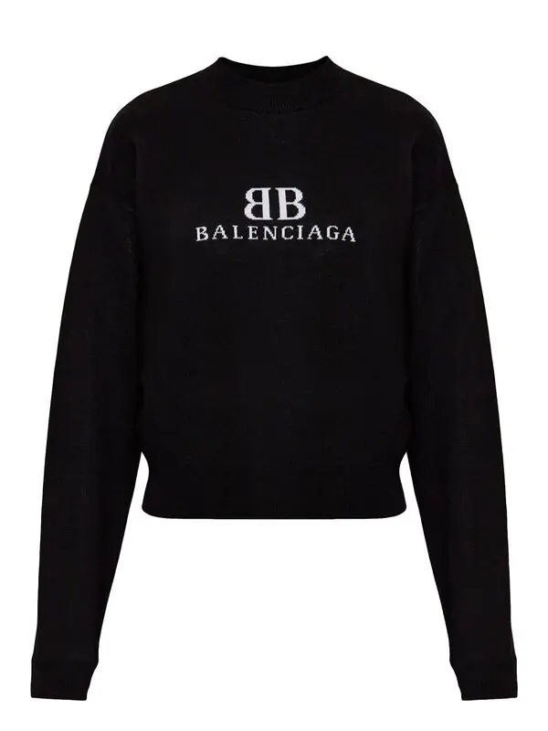 Balenciaga Sweater With Logo - Black